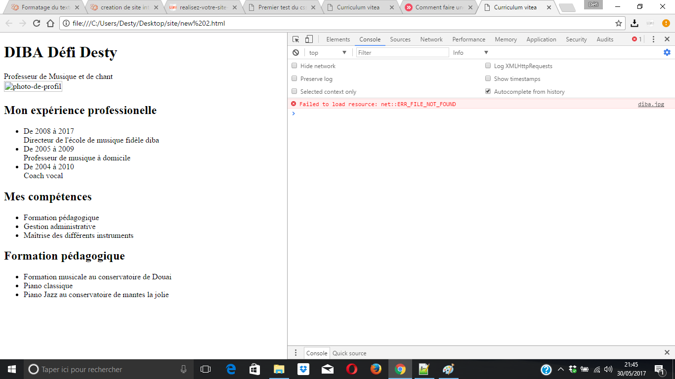 Creation De Site Internet Html5css3 Inserer Des Images Dans Htmlcss Par Defi Diba Page 1 6746